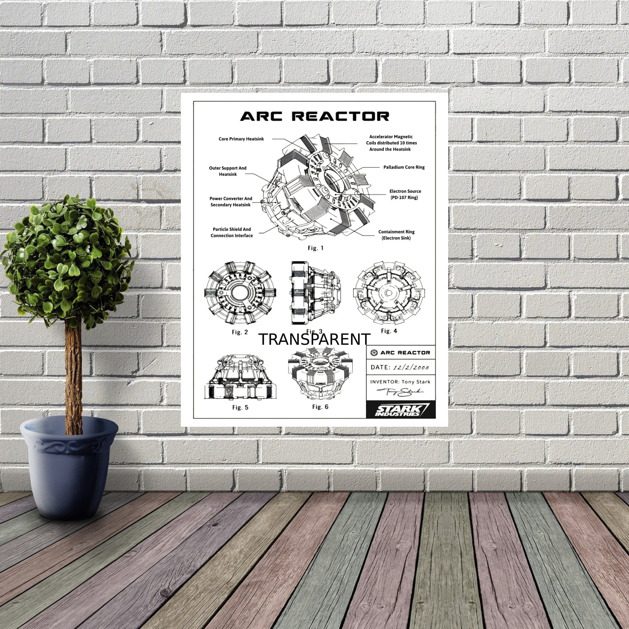 Iron Mans Arc Reactor. Arc Reactor Patent Print, Arc Reactor Diagram ...