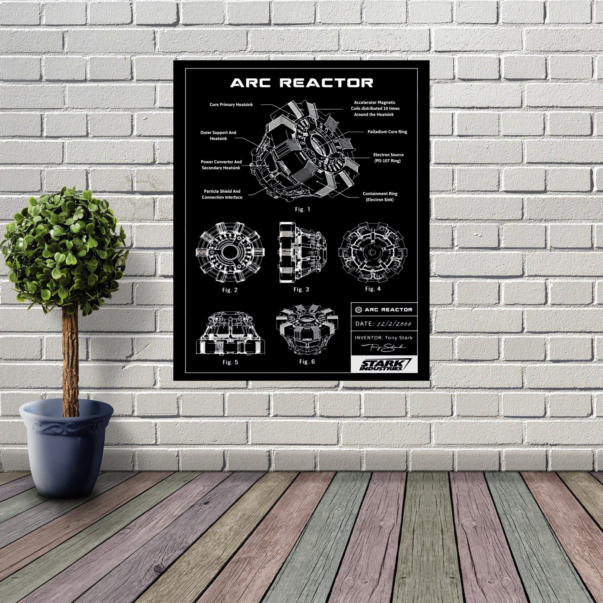 Iron Mans Arc Reactor. Arc Reactor Patent Print, Arc Reactor Diagram ...
