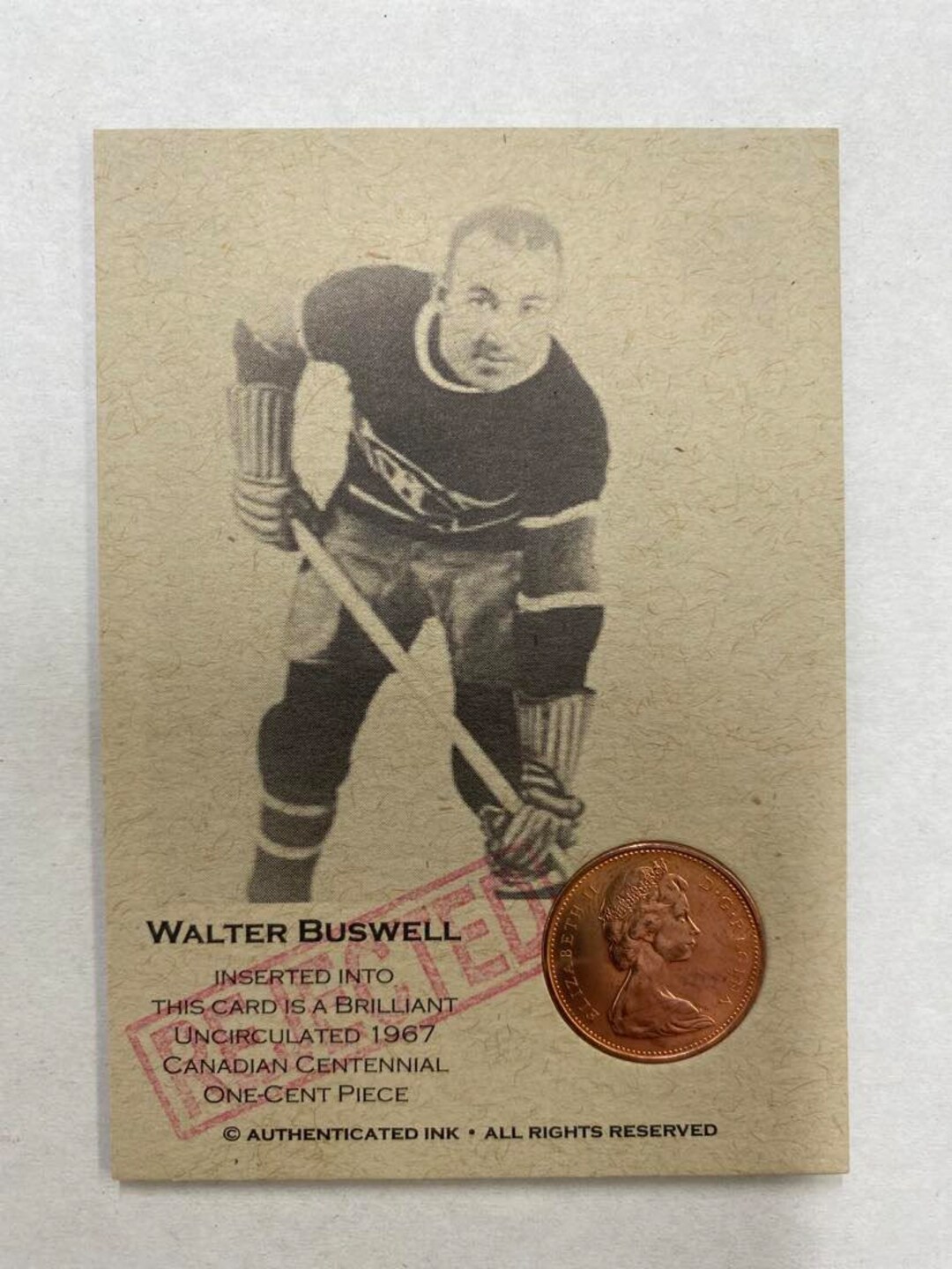 Walter Buswell Authenticated Ink REJECTED UNC 1967 Canadian Centennial ...