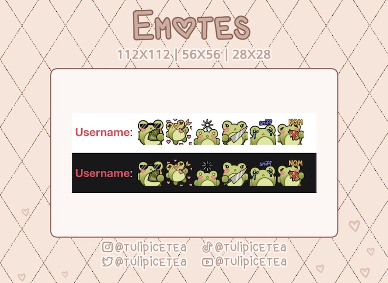Kawaii Frog Animal Emotes Twitch Discord Youtube - Etsy