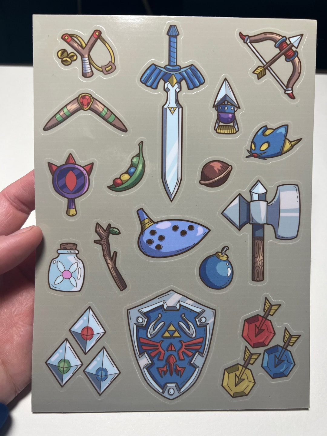 Ocarina of Time Sticker Sheet - Zelda Inventory Stickers - Waterproof ...