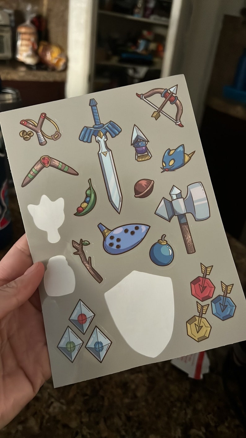 Ocarina of Time Sticker Sheet Zelda Inventory Stickers Waterproof ...