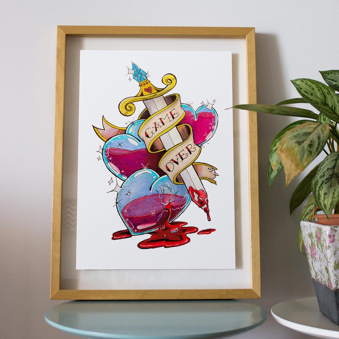 Game Over Print 11x14 8.5x11 - Etsy