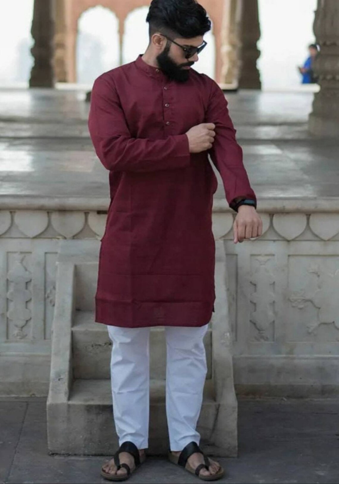 Men's Kurta / Kurta for Man/ Maroon Color/ Kaftan Kurta/ - Etsy