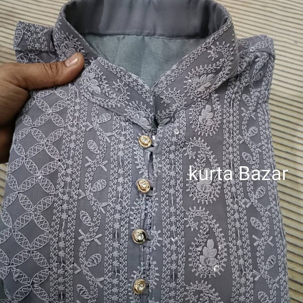 Mens Chicken Work Kurta - Etsy