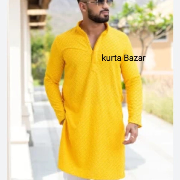 Mens Chicken Work Kurta - Etsy