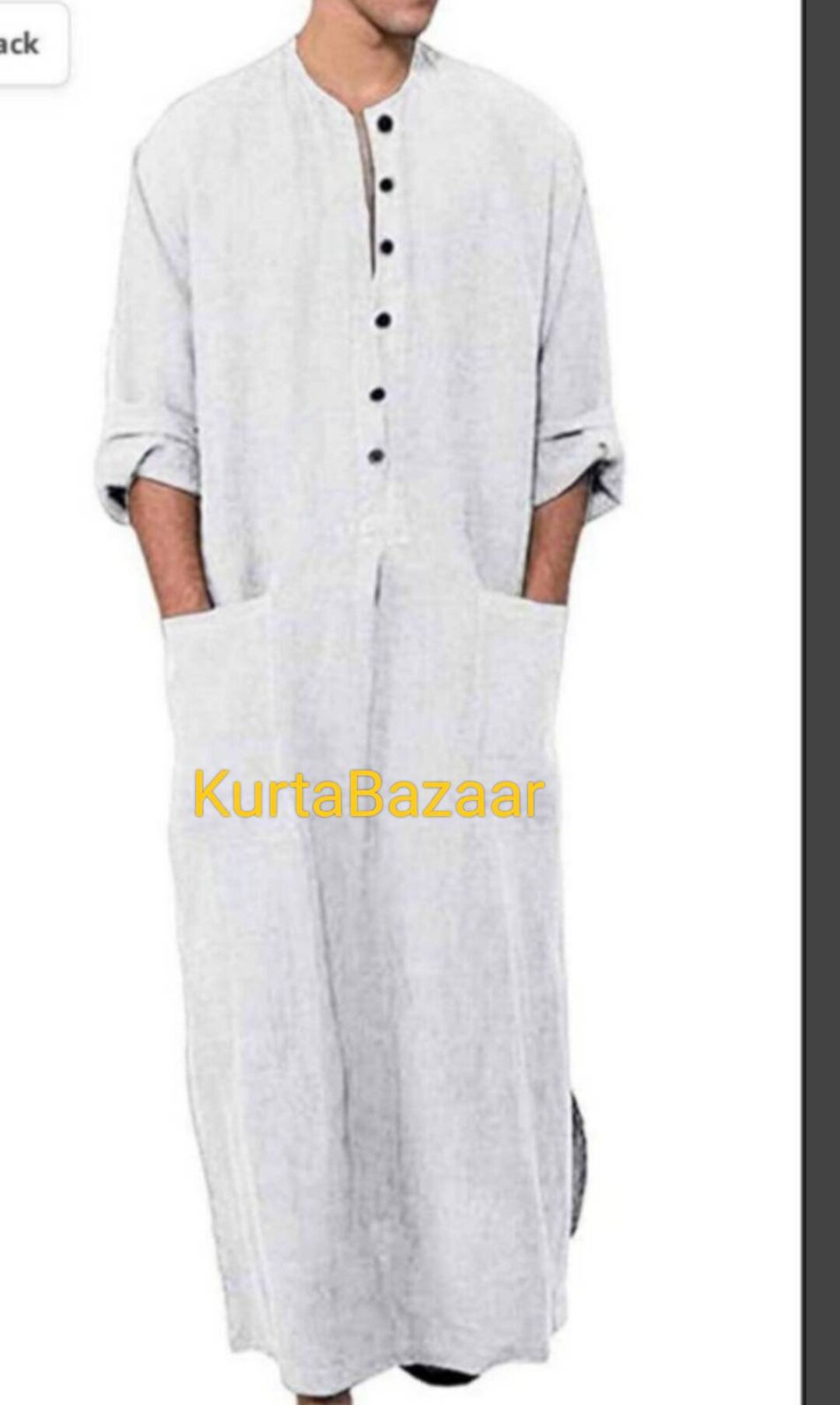 Men Linen Kaftan SPA MAN Cool White , Loose Fit Tunic for Men Pure Soft ...