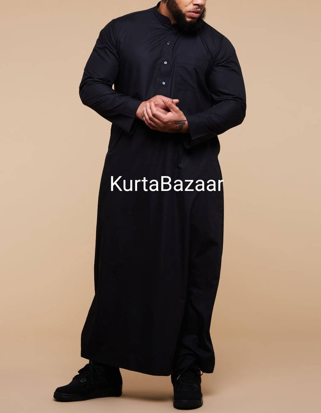 Men's Cotton Kaftan SPA MAN Cool Black Colorloose Fit - Etsy