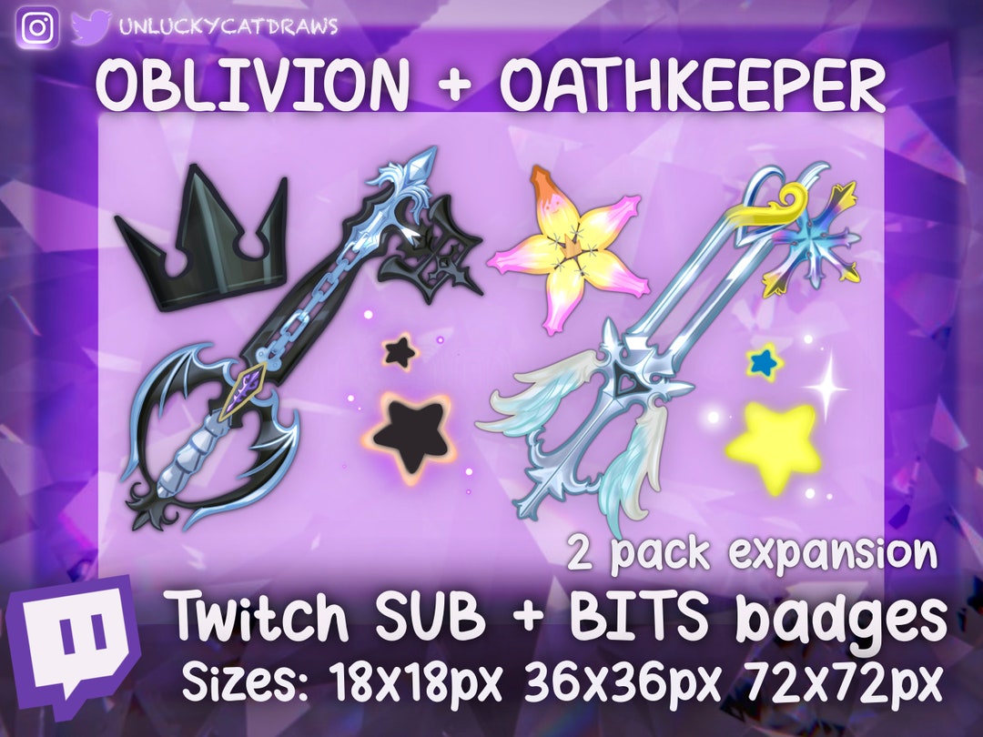 Oblivion Oathkeeper 2 Pack Keyblade Expansion Digital Stickers, Twitch ...