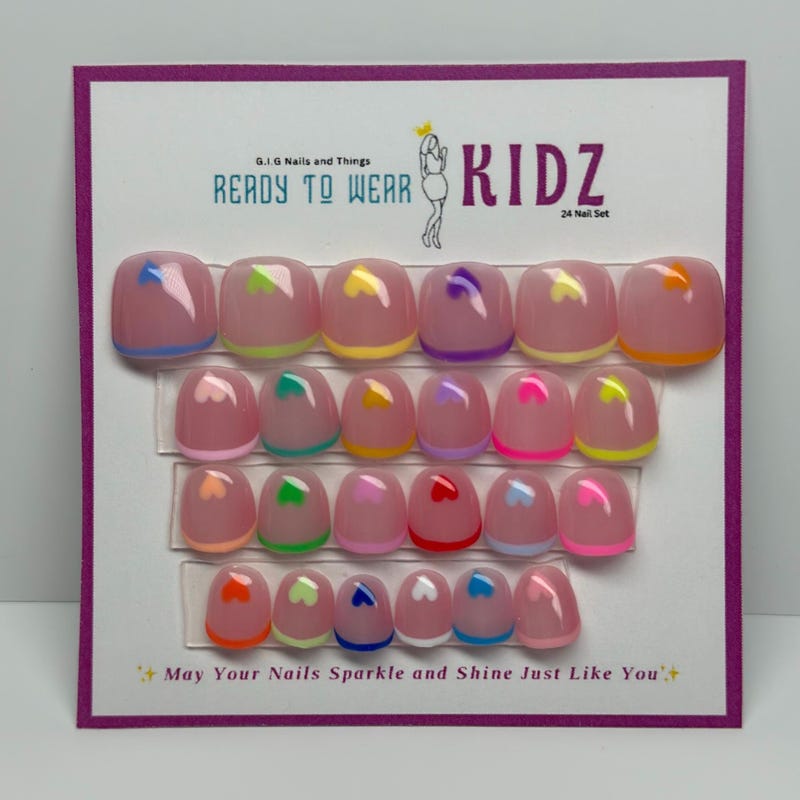 Kids French Tip Nails - Etsy