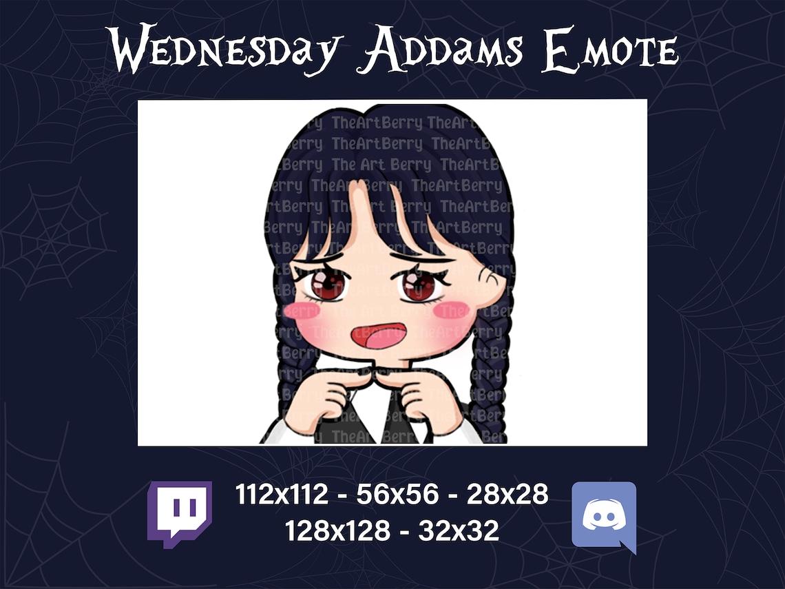 Wednesday Addams Emote Wednesday Twitch Emote Discord - Etsy