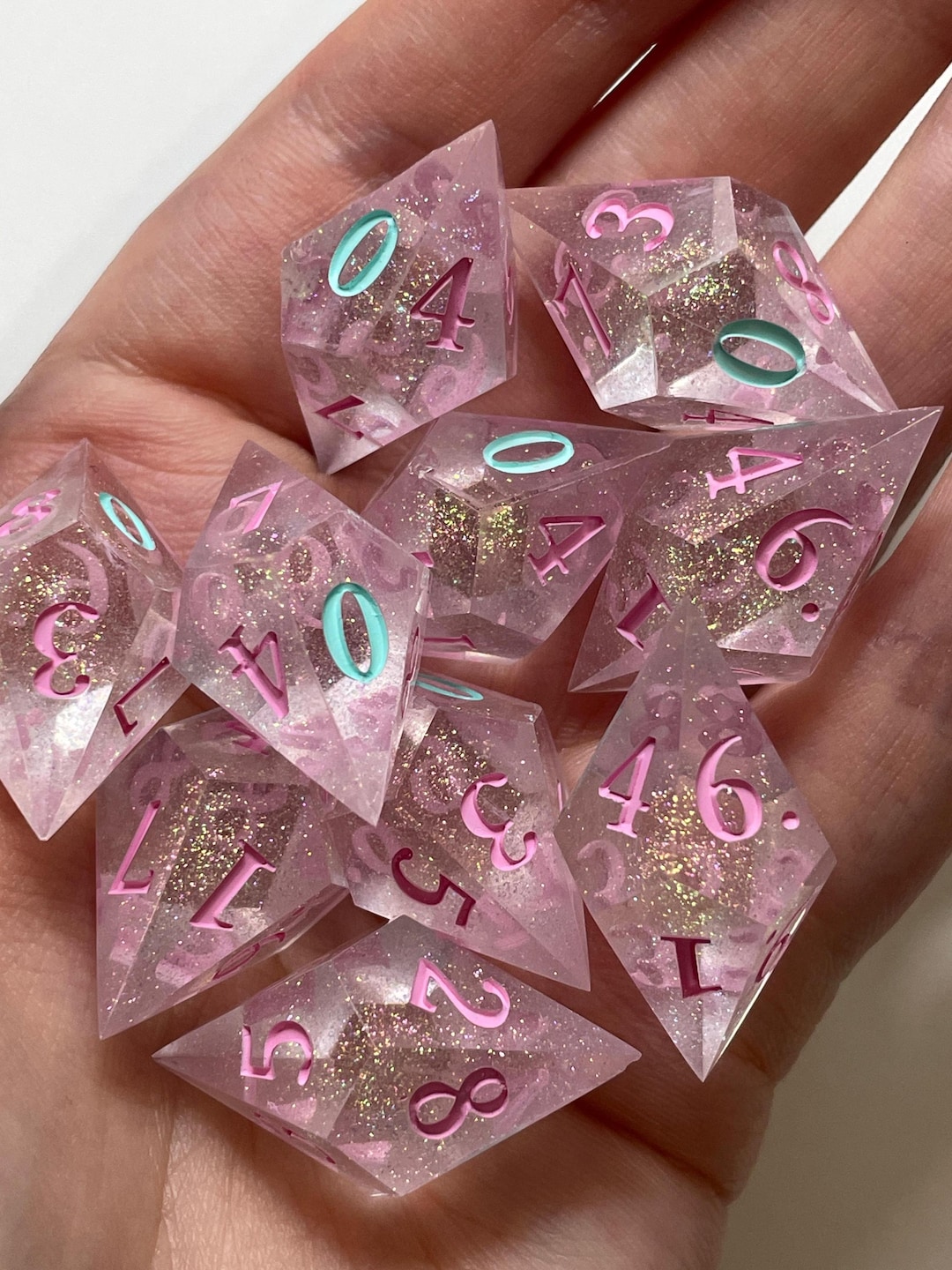 Pink 10d10 Dice Set, Vampire: the Masquerade Dice Set Gift, World of Darkness Dice, Real ...