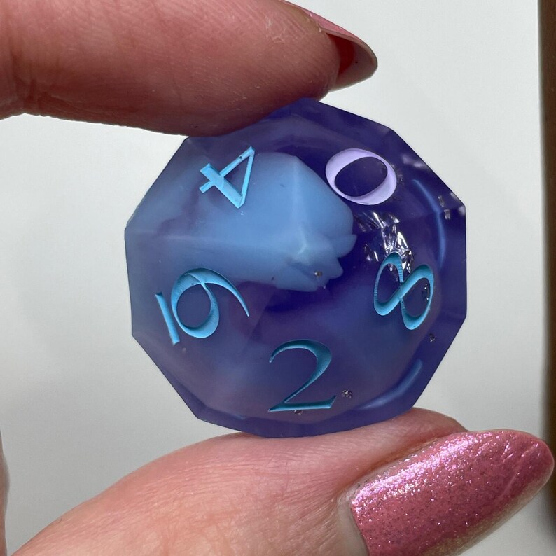 Blue Swirls Dice Set, Purple Dice Set, Dnd Dice Set Gift, Dungeons & Dragons Dice, Real Handmade ...