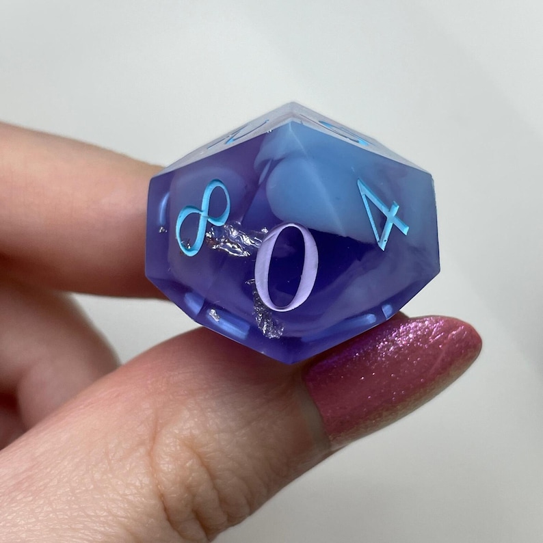 Blue Swirls Dice Set, Purple Dice Set, Dnd Dice Set Gift, Dungeons ...