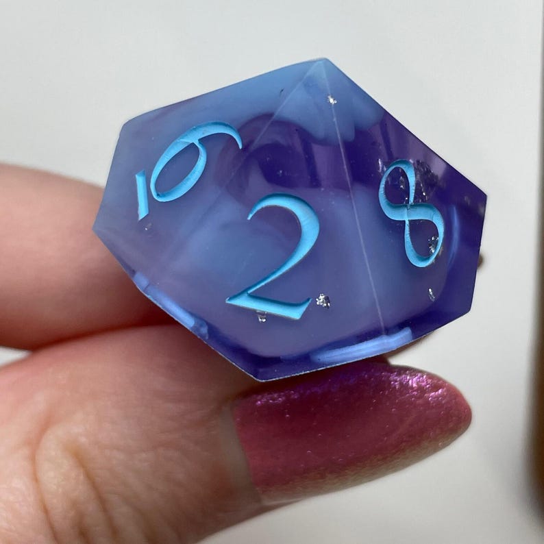 Blue Swirls Dice Set, Purple Dice Set, Dnd Dice Set Gift, Dungeons ...