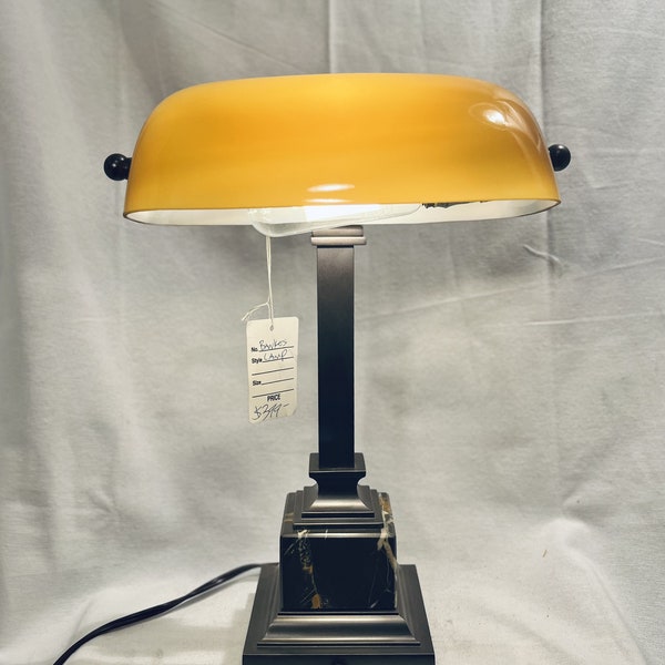 Amber Bankers Lamp - Etsy