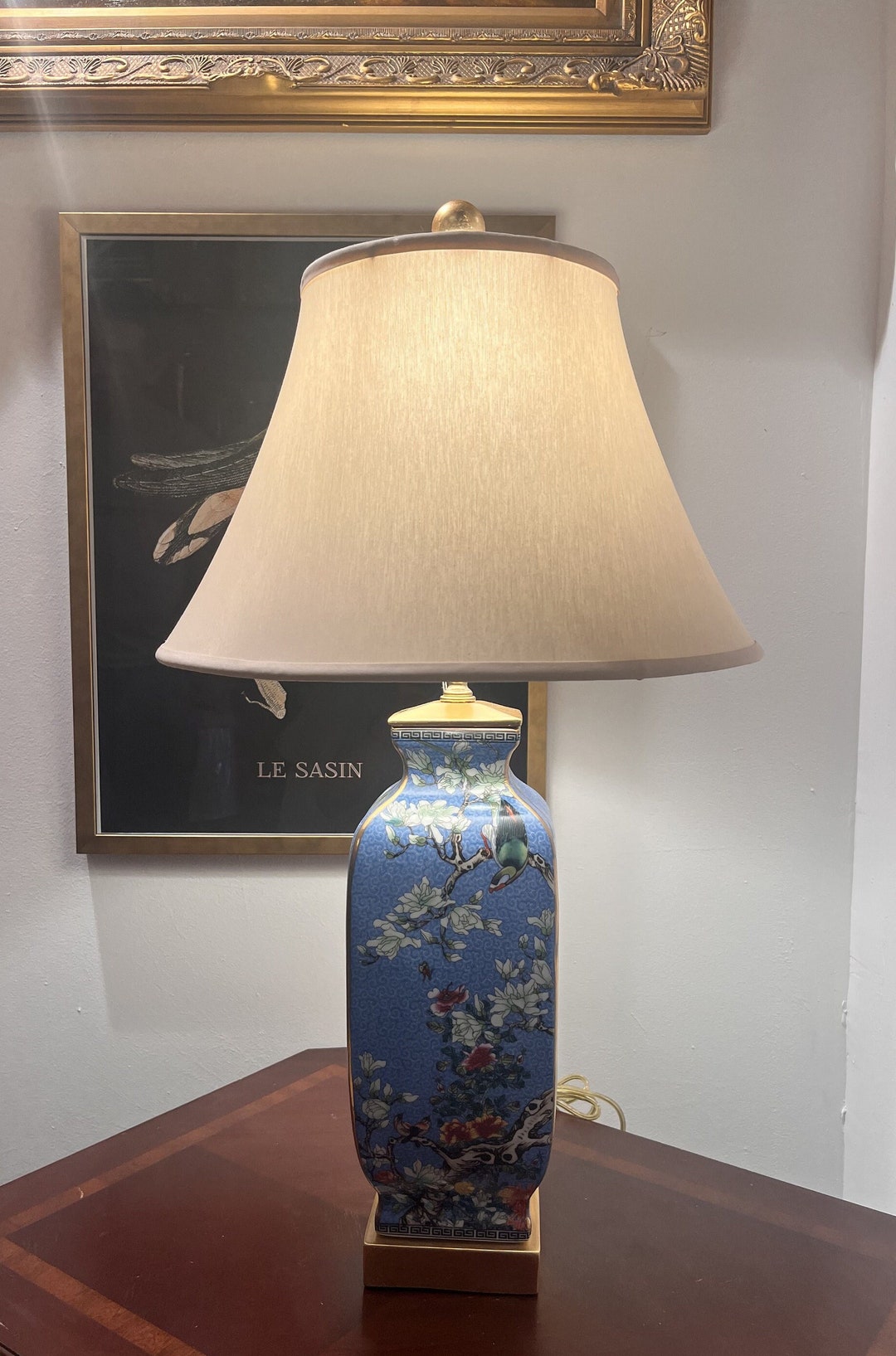 Vintage Porcelain Baby Blue Table Lamp Handmade - Etsy