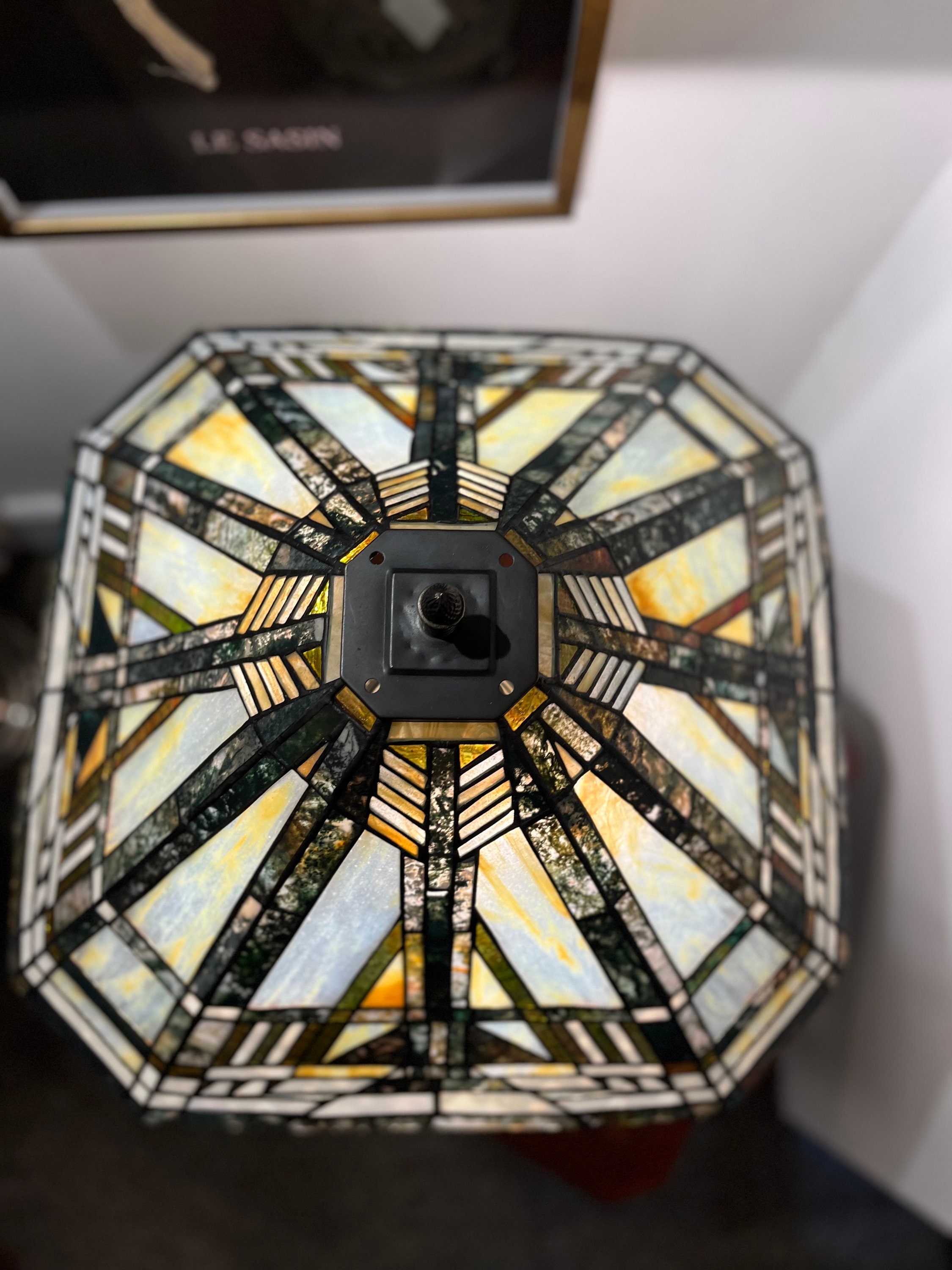 Rare Square Shade Tiffany Stained Glass Table Lamp - Etsy