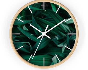 Dark Green Wall Clock - Etsy