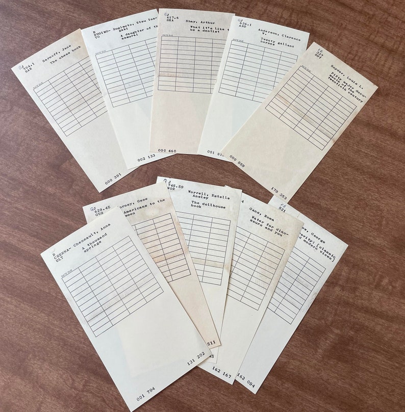 10 Vintage Library Checkout Card Envelope Backs - Etsy