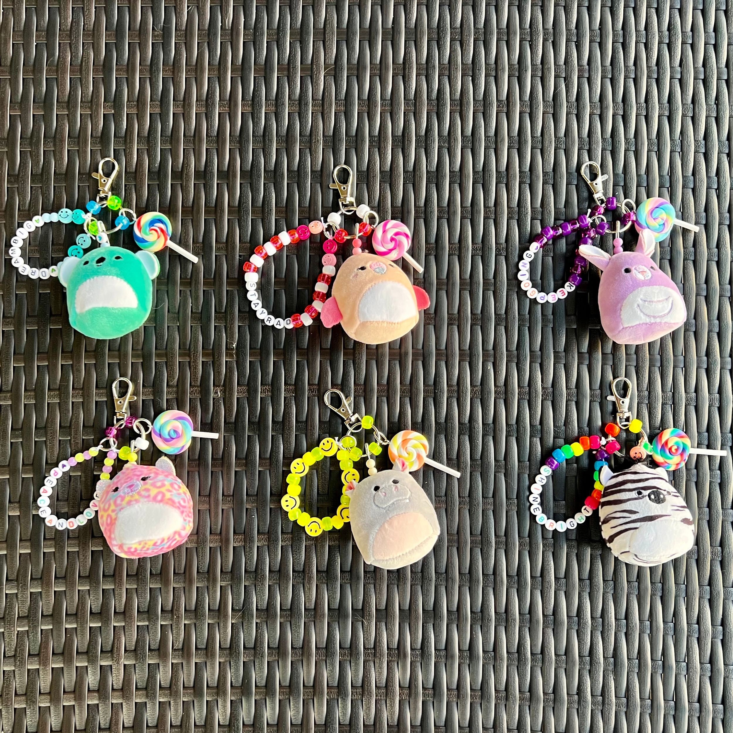 Squish Plush Keychain Bag Charm, Squish Plush Bag Clip, Personalized ...
