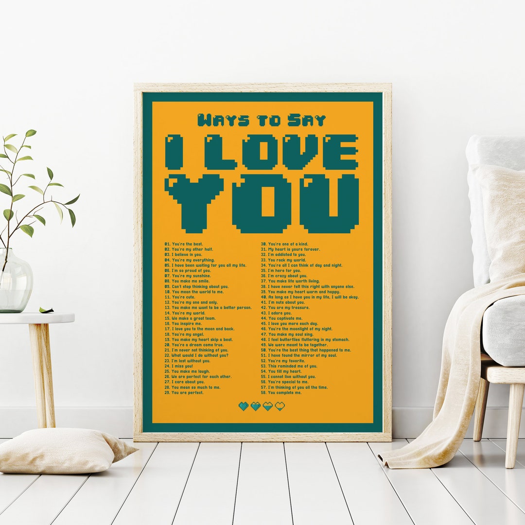 Ways to Say I Love You Wall Print, Digital Download Print, Retro Wall ...