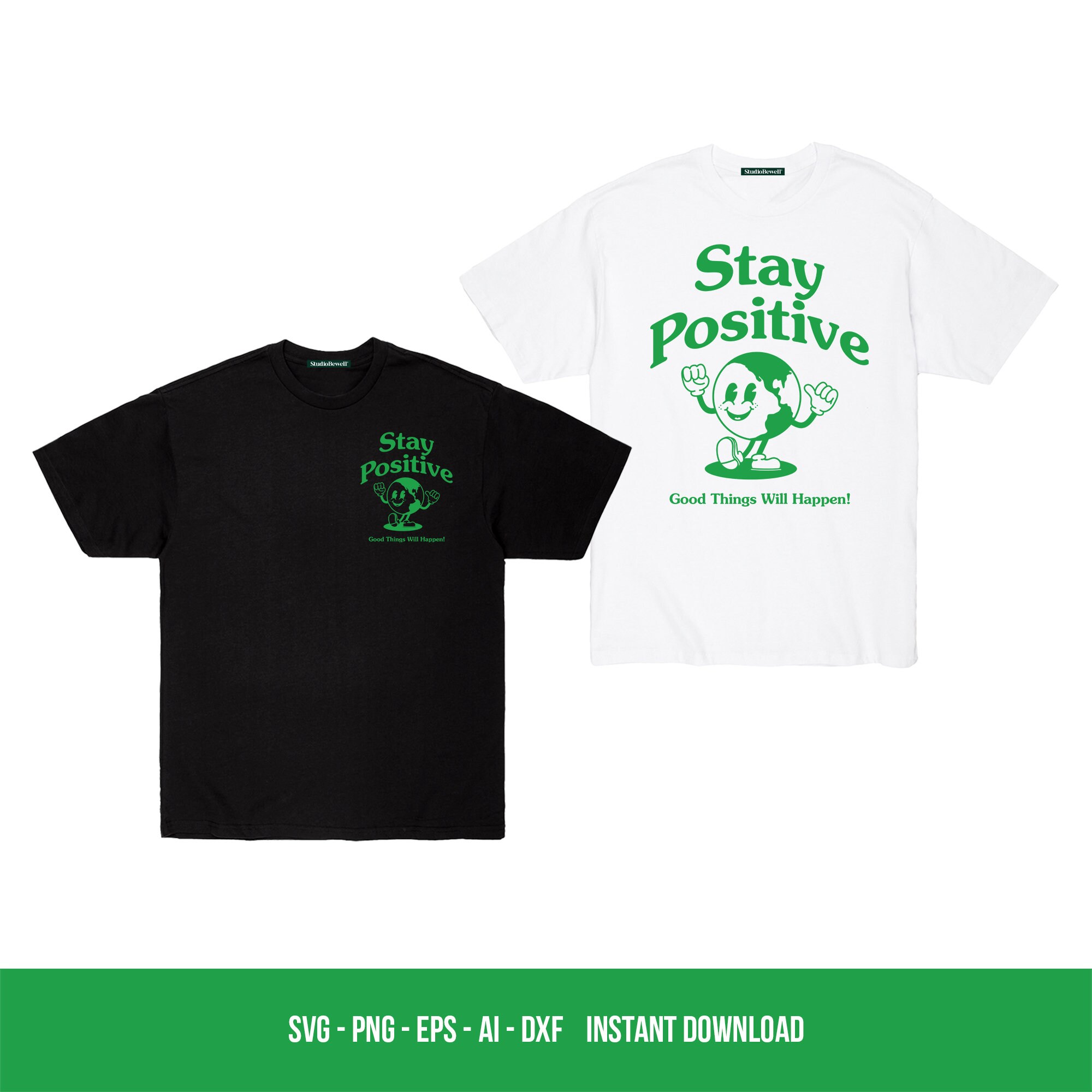 Stay Positive SVG, Retro Svg, Printable Art, Svg Cut File, Groovy SVG ...