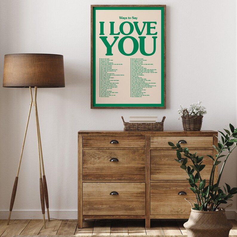 Ways to Say I Love You Wall Print, Digital Download Print, Retro Wall ...