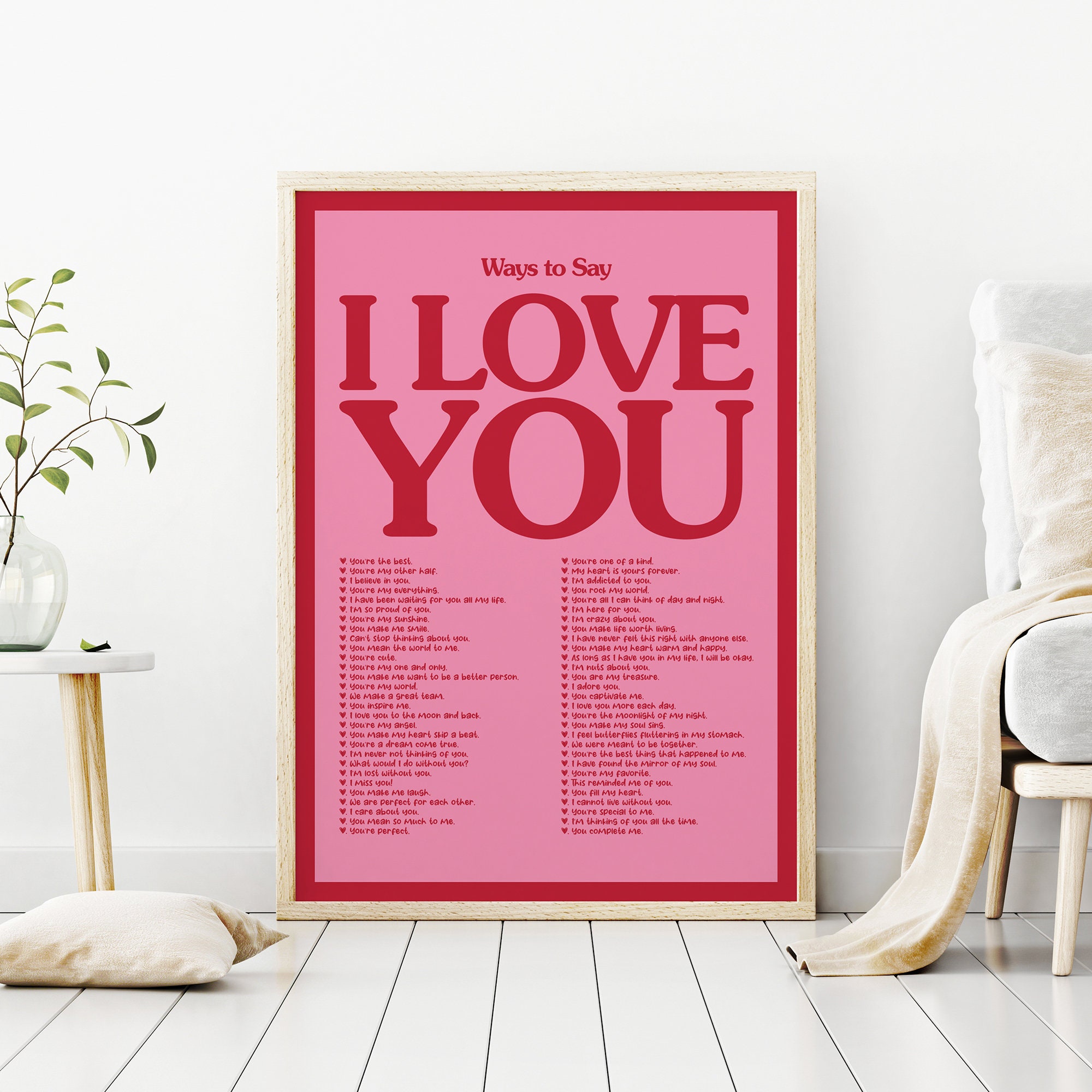 Ways to Say I Love You Wall Print, Digital Download Print, Retro Wall ...