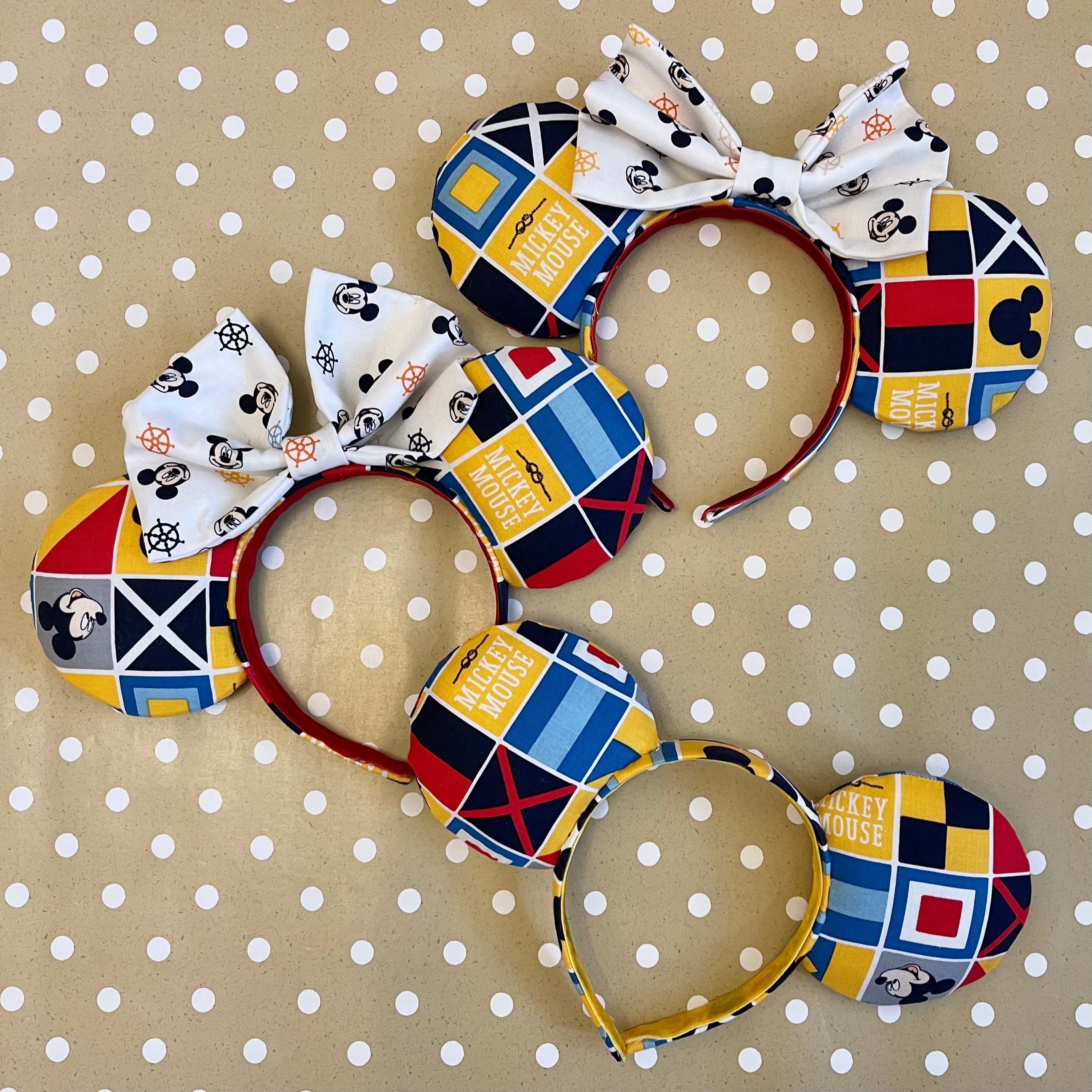 Nautical Mickey Mouse Ears | Handmade Disney Cruise Headband - Etsy