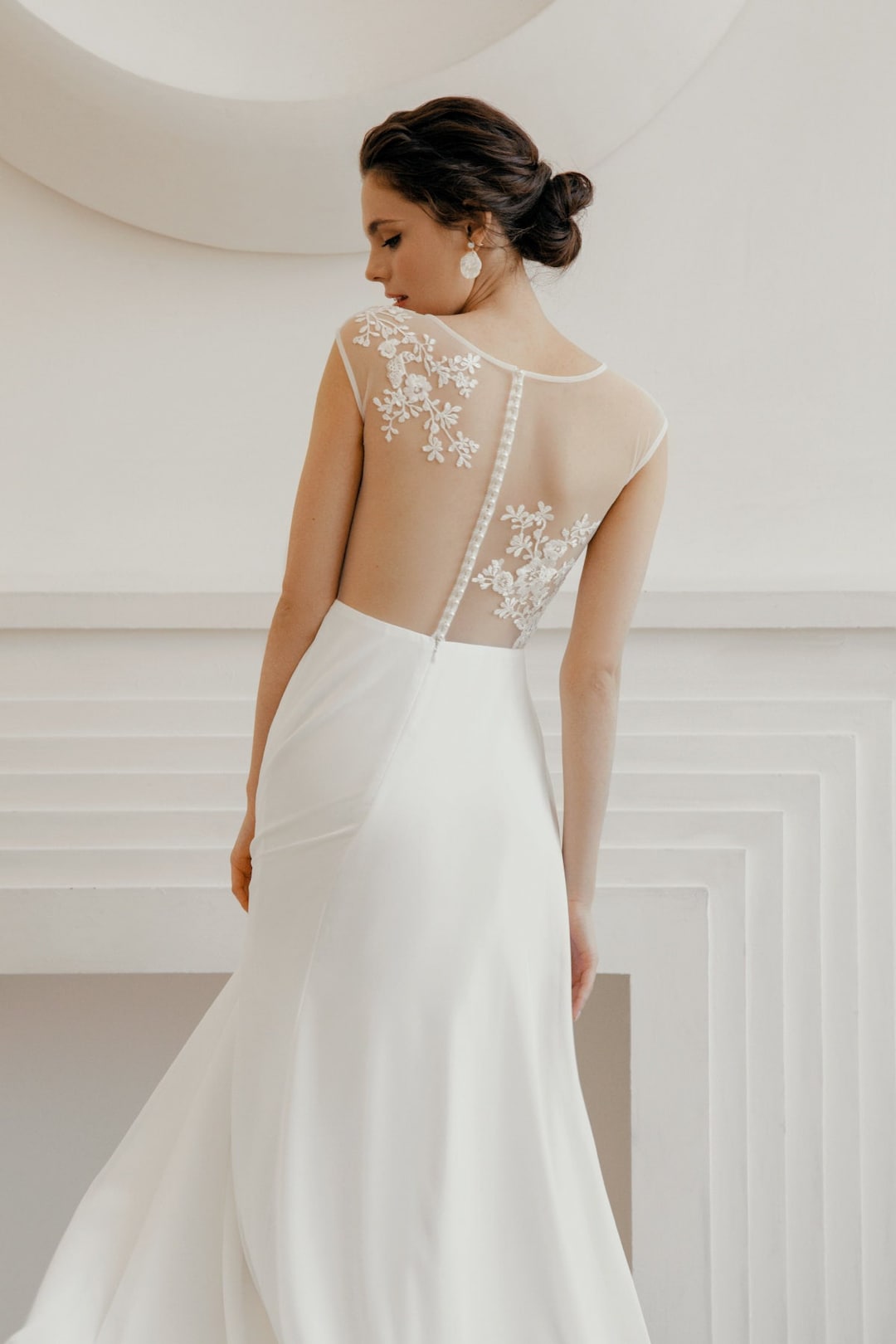 Simple Summer Wedding Dress, Beach or Elopement Wedding Dress, Floral ...