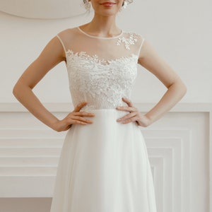 Simple Summer Wedding Dress, Beach or Elopement Wedding Dress, Floral ...