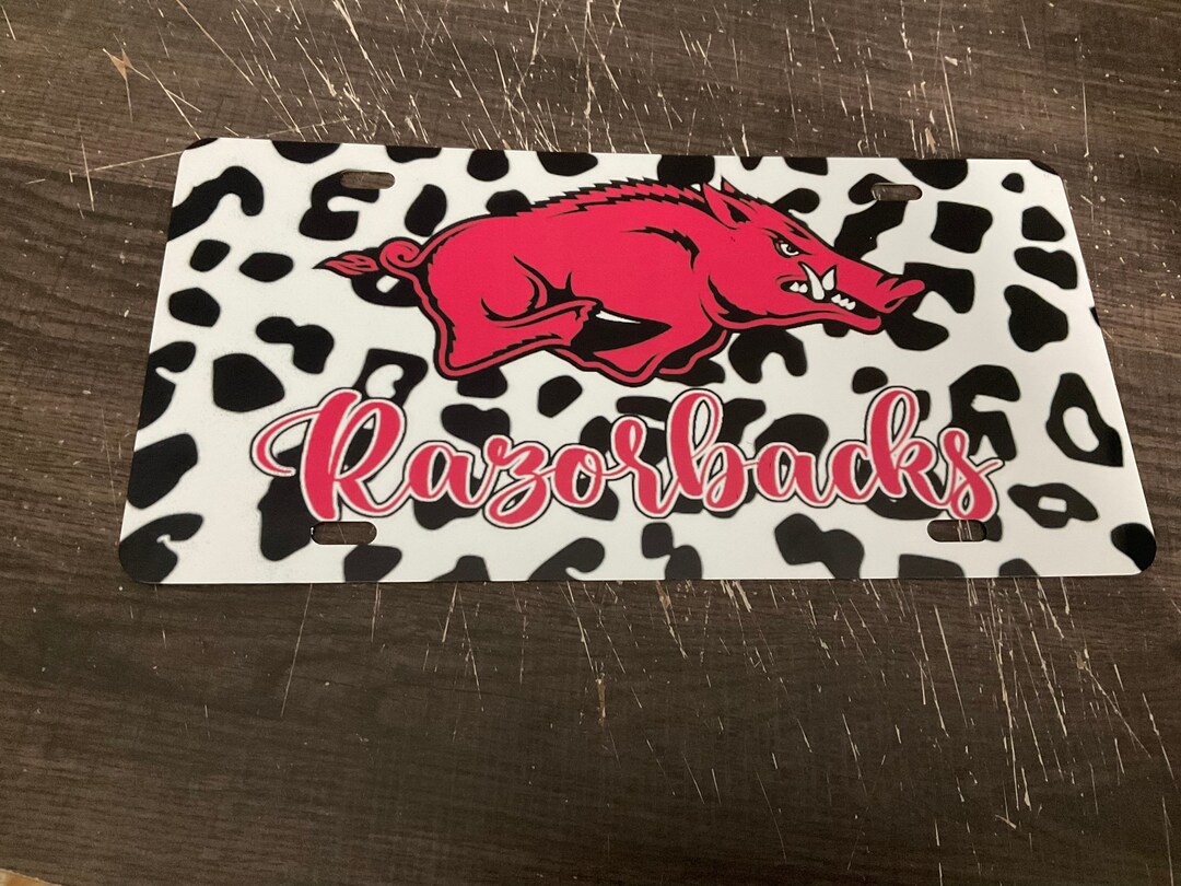 Arkansas Razorback Cheetah Leopard Print License Plate - Etsy