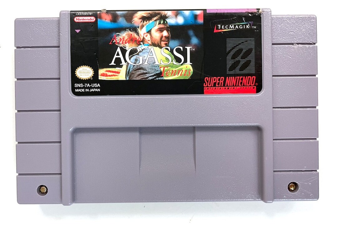 Andre Agassi Tennis - for SNES Console - Working Cartridge - NTSC or ...