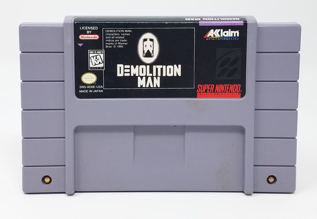 Demolition Man - for SNES Console - Working Cartridge - NTSC or PAL ...