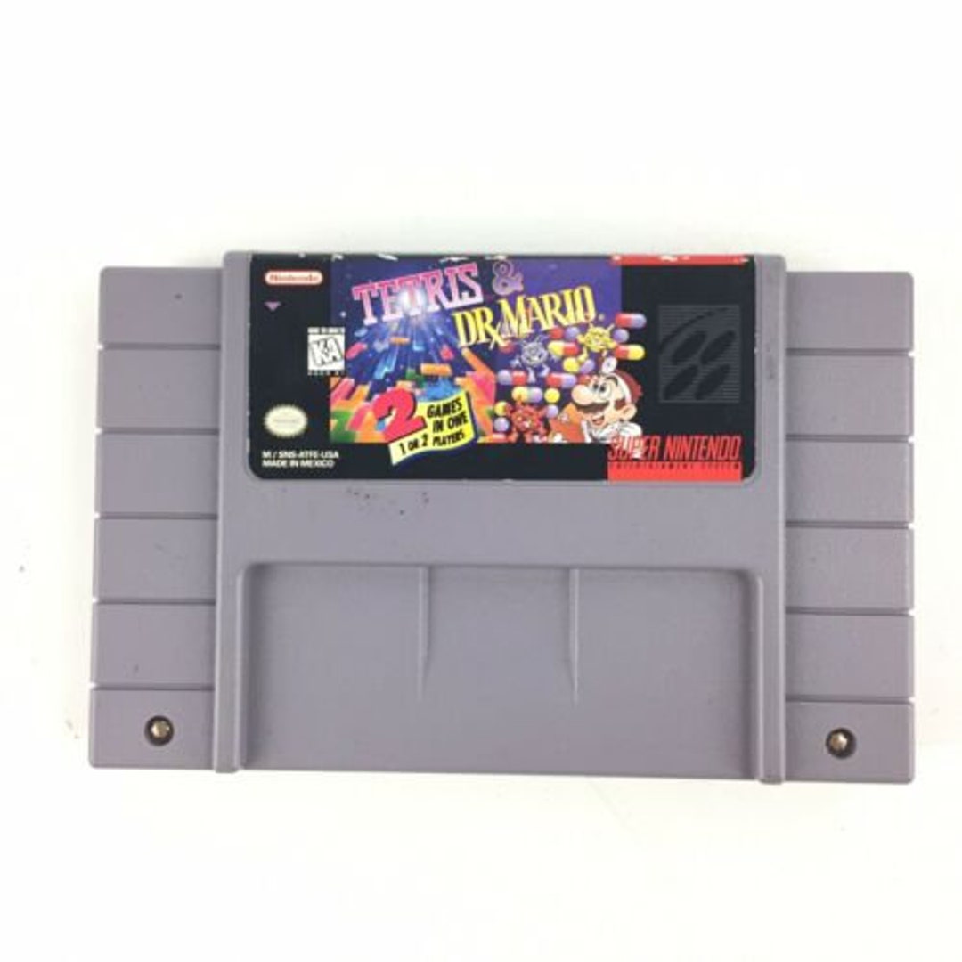 Tetris & Dr. Mario - for SNES Consoles - Working Cartridge - NTSC or ...