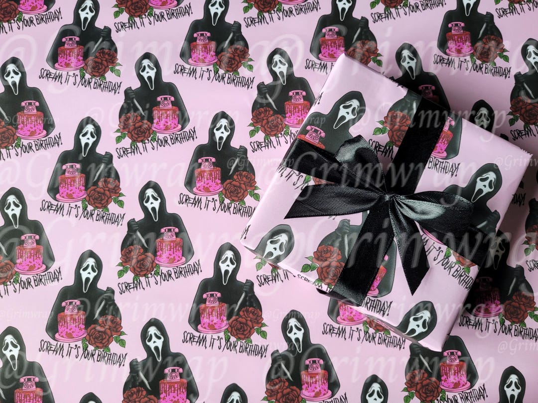 Scream, It's Your Birthday Grimwrap | Horror Movie Wrapping Paper ...
