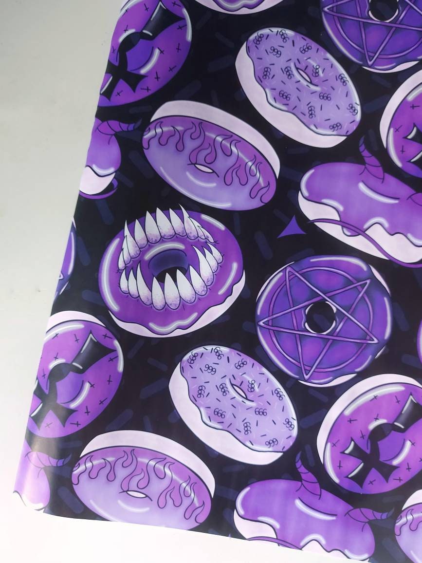 Devil Doughnut Grimwrap Gothic Wrapping Paper Doughnut Gift - Etsy