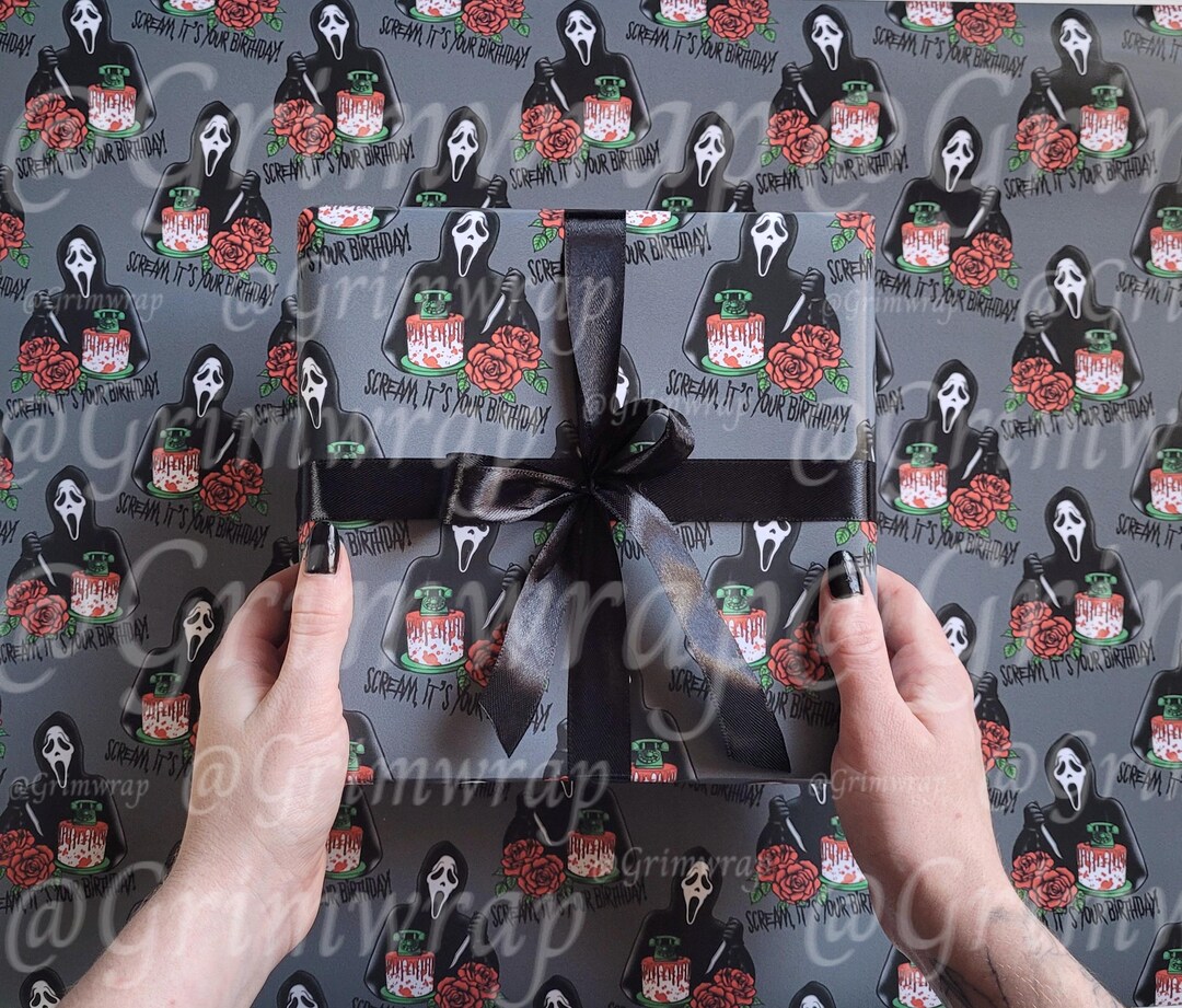 Scream, It's Your Birthday Grimwrap | Movie Wrapping Paper, Horror ...