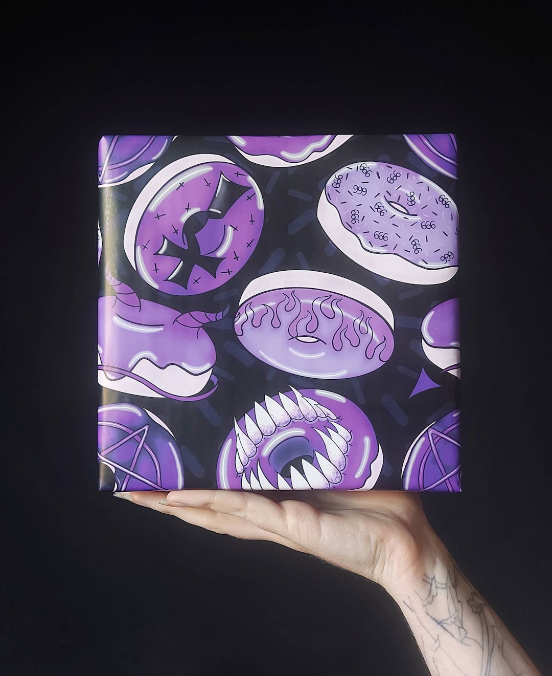 Devil Doughnut Grimwrap | Gothic Wrapping Paper, Doughnut Gift Wrap ...