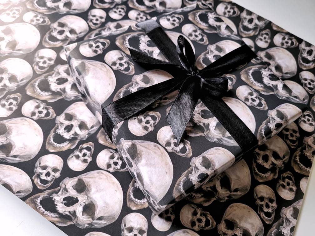 Skulls Galore Grimwrap Skull Wrapping Paper Horror Wrapping - Etsy