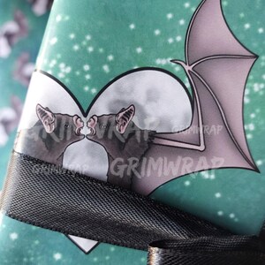 Batty for You Grimwrap | Spooky Bat Wrapping Paper, Moon Love Heart ...