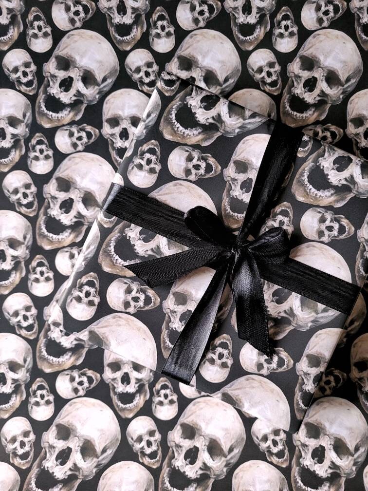 Skulls Galore Grimwrap Skull Wrapping Paper Horror Wrapping - Etsy
