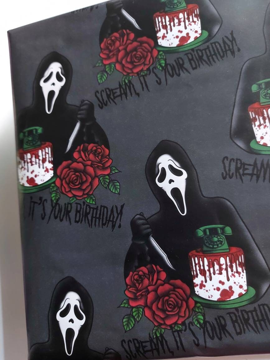 Scream It's Your Birthday Grimwrap Goth Wrapping Paper - Etsy