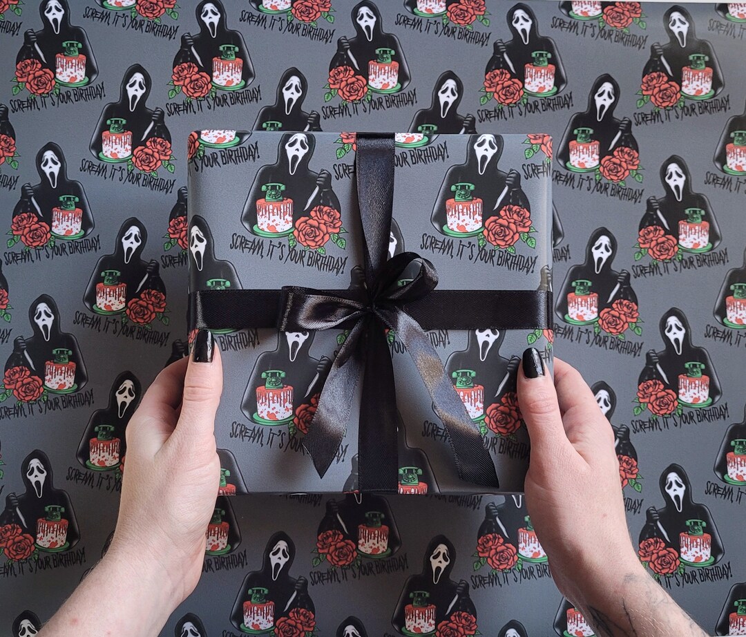 Scream, It's Your Birthday Grimwrap Movie Wrapping Paper, Horror ...