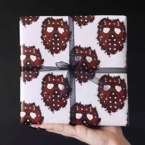 Blood Splatter Mask Grimwrap | Halloween Wrapping Paper, Horror Movie ...
