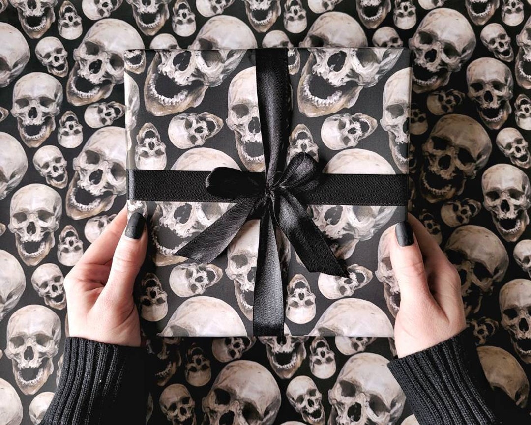 Skulls Galore Grimwrap | Skull Wrapping Paper, Gothic Gift Wrap ...