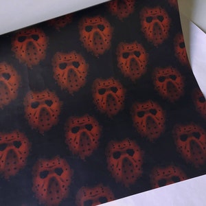 Blood Splatter Mask Grimwrap Horror Wrapping Paper, Friday 13th ...