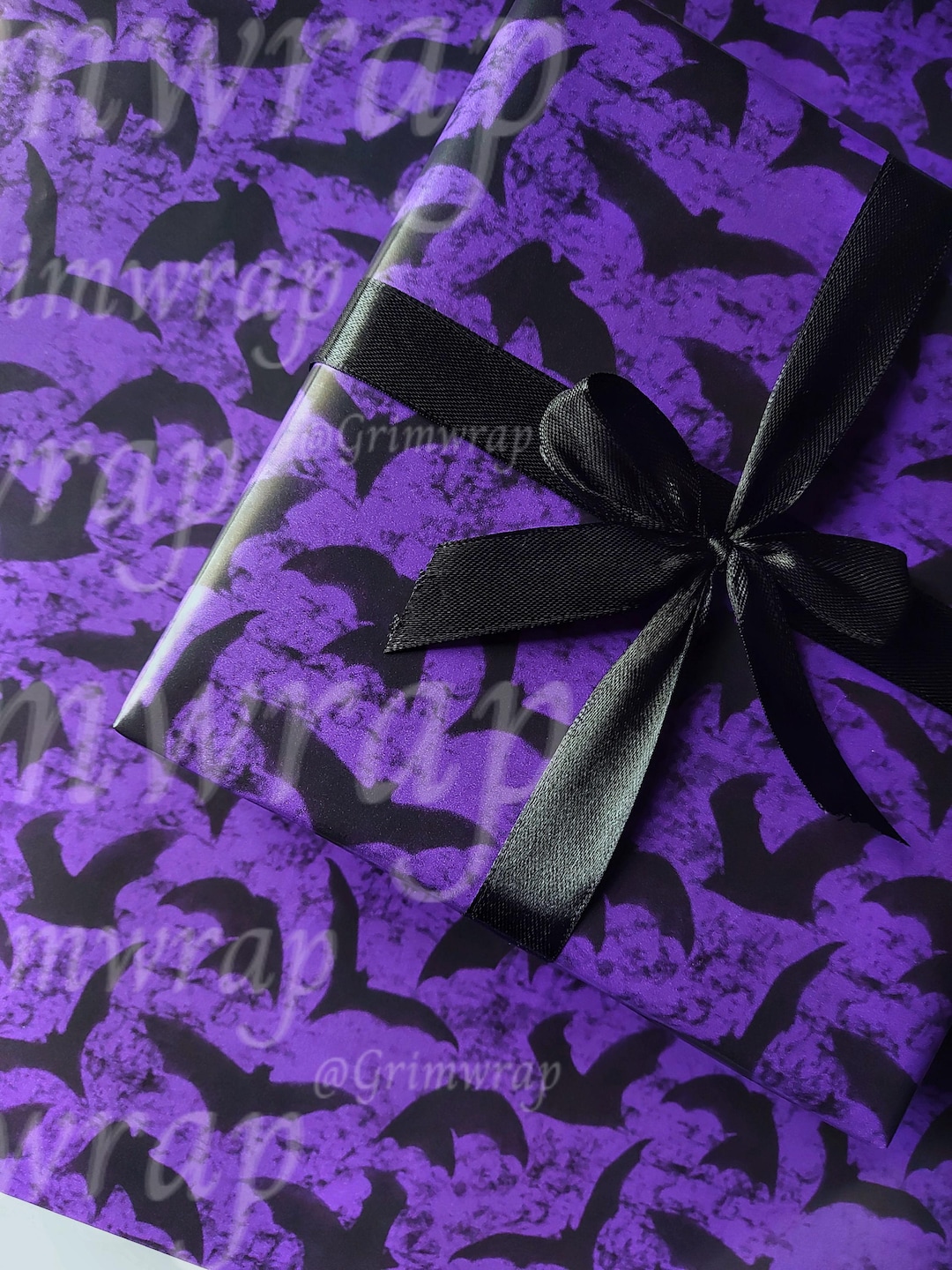 Gothic Bat Wrapping Paper Roll, Purple Vampire Gift Wrap for a Bat ...