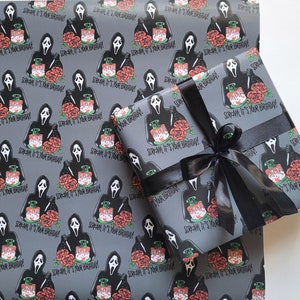Scream, It's Your Birthday Grimwrap Goth Wrapping Paper, Horror ...